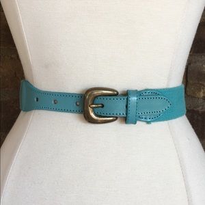 Vintage | Accessories | Vintage Belt S Leather Turquoise Waist Cotton ...